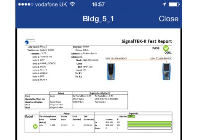 Anyware App - View / send data cable & network test reports
